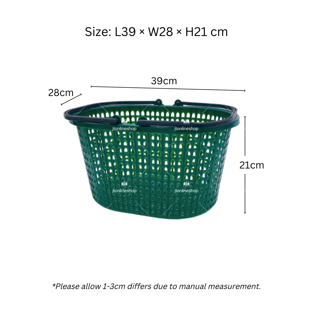 Shopping Basket Rectangular Oval (Dark Green Series) Basket with Handle ...