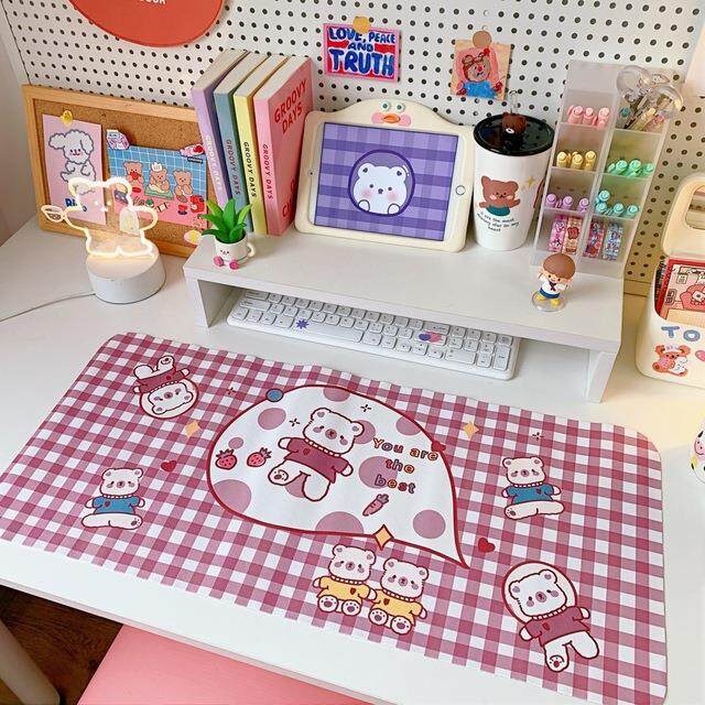 【hot】 Kawaii Large Mouse Pad Bunny Desk Mat Table Mat Girls Keypad Mat ...