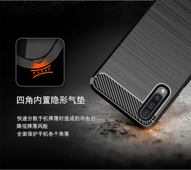 Samsung Galaxy A50S เคส SamsungA50S เกราะคาร์บอนไฟเบอร์ TPU ซิลิโคนนิ่ม ...