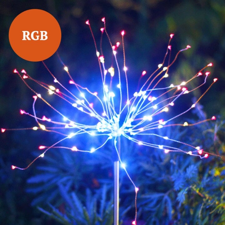 Solar fireworks lamp outdoor waterproof LED copper wire color lamp ...