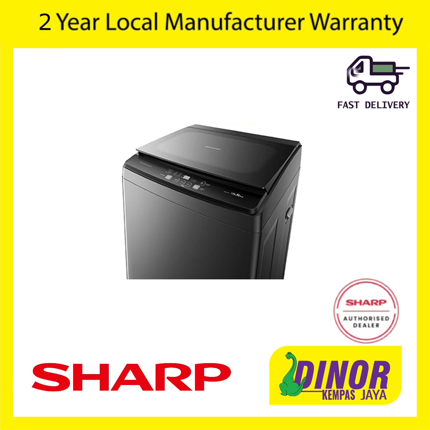 SHARP WASHING MACHINES TOP Load (15.5KG) ESX-1521 mesin basuh | Lazada