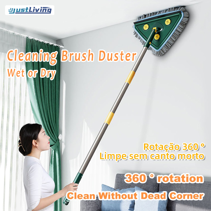 JustLiving 360°Rotating Adjustable Chenille Triangle Mops 150cm Wall ...