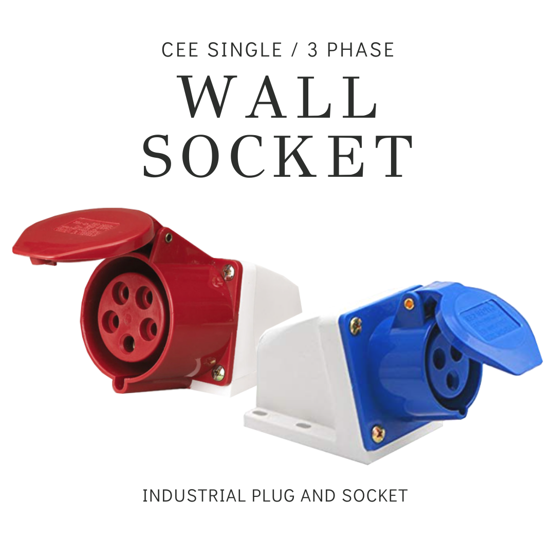 Industrial Plug & Socket CEE Wall Socket Single Phase 16A/32A 3Pin / 3 ...