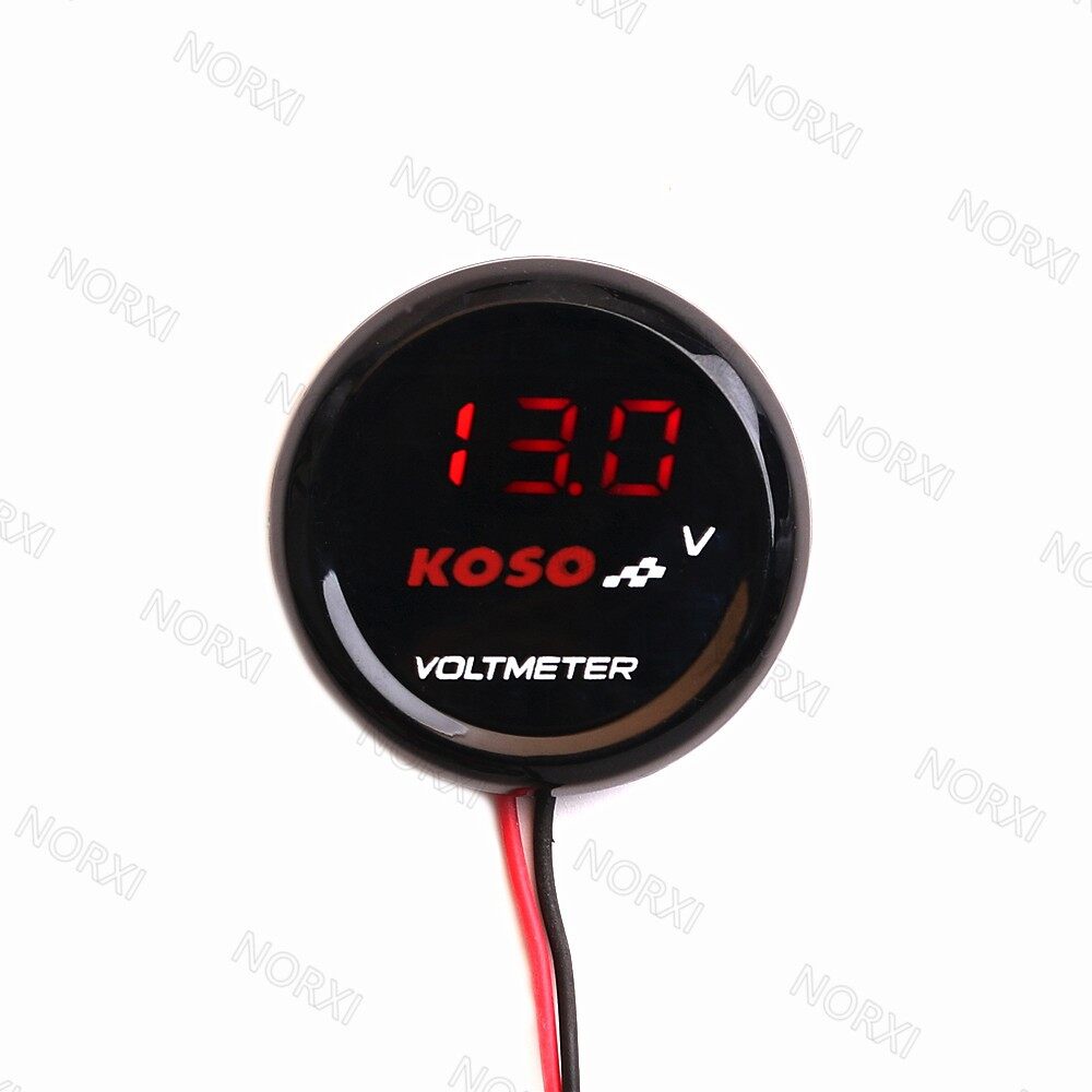 Universal Motorcycle Koso Round Mini Voltmeter Voltage LED Digital ...