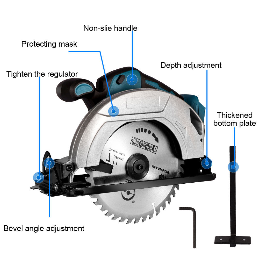 5000RPM Brushless Electric Circular Saw 180mm Multifunctional Cutting ...