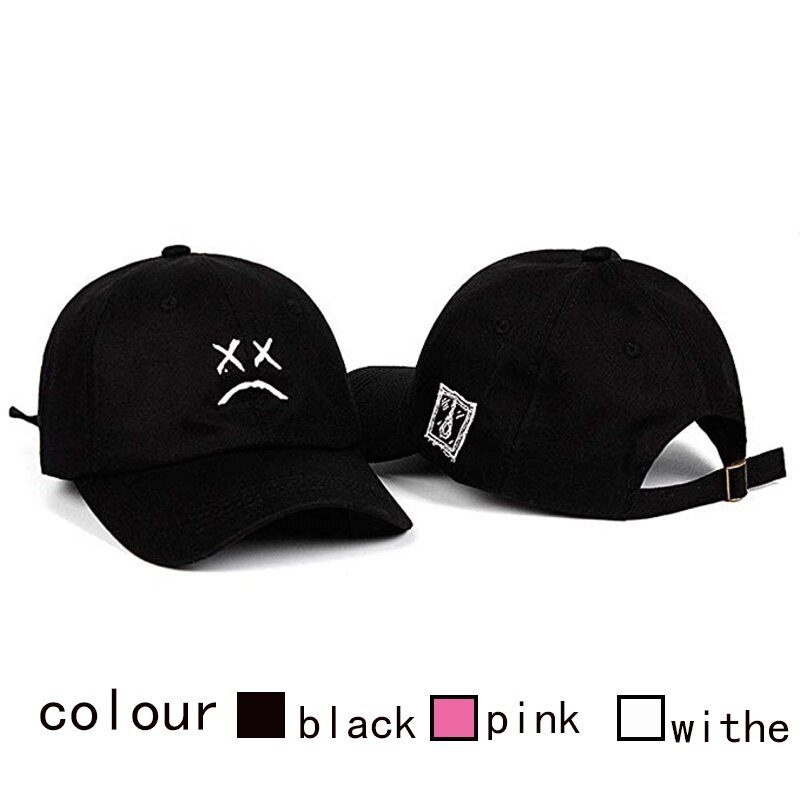 Dad Hat Embroidered Cotton Baseball Cap Sad Face Hat Hip Hop Cap ...