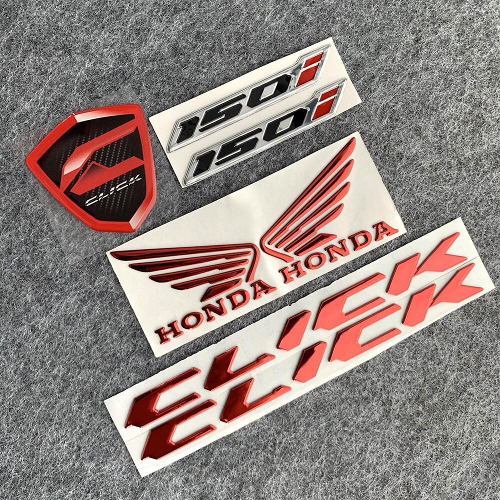 7 PCS/SET 3D Soft Glue Logo Motorcycle Emblem For Honda Click 125i 150i ...