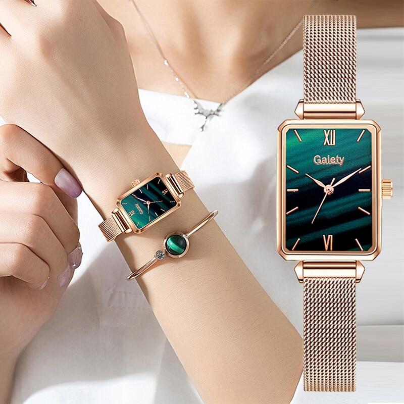 Gaiety Brand Women Watches Fashion Square Ladies Quartz Watch Bracelet ...