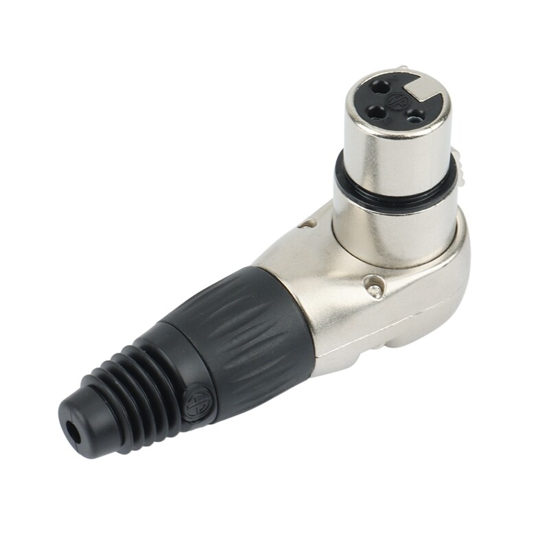 10Pcs 3 Pins XLR Connector Head 90 Degree Right Angle Male Female ...