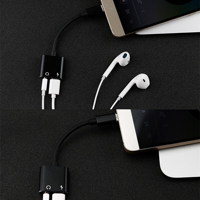 2 in1 Type-C to 3.5mm Headphone Jack Adaptor/Connector Charger ...