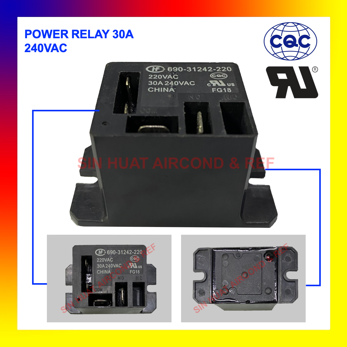 POWER RELAY 30A 240VAC FG18 690-31242-220 AIRCOND PCB MIZU THERMOSTAT ...