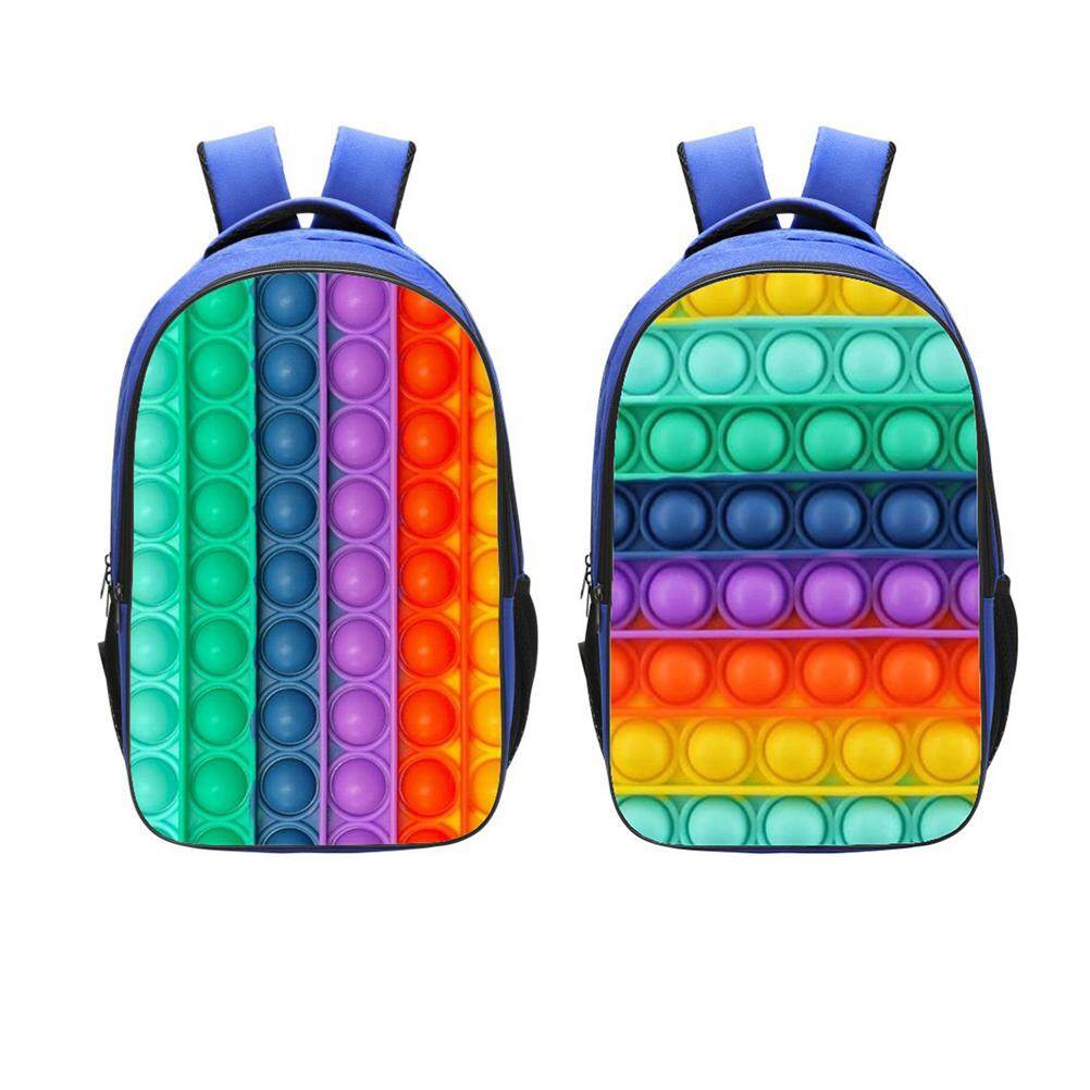 Rainbow Push Bubble School Book Bags for Girls Boys Backpacks for ...