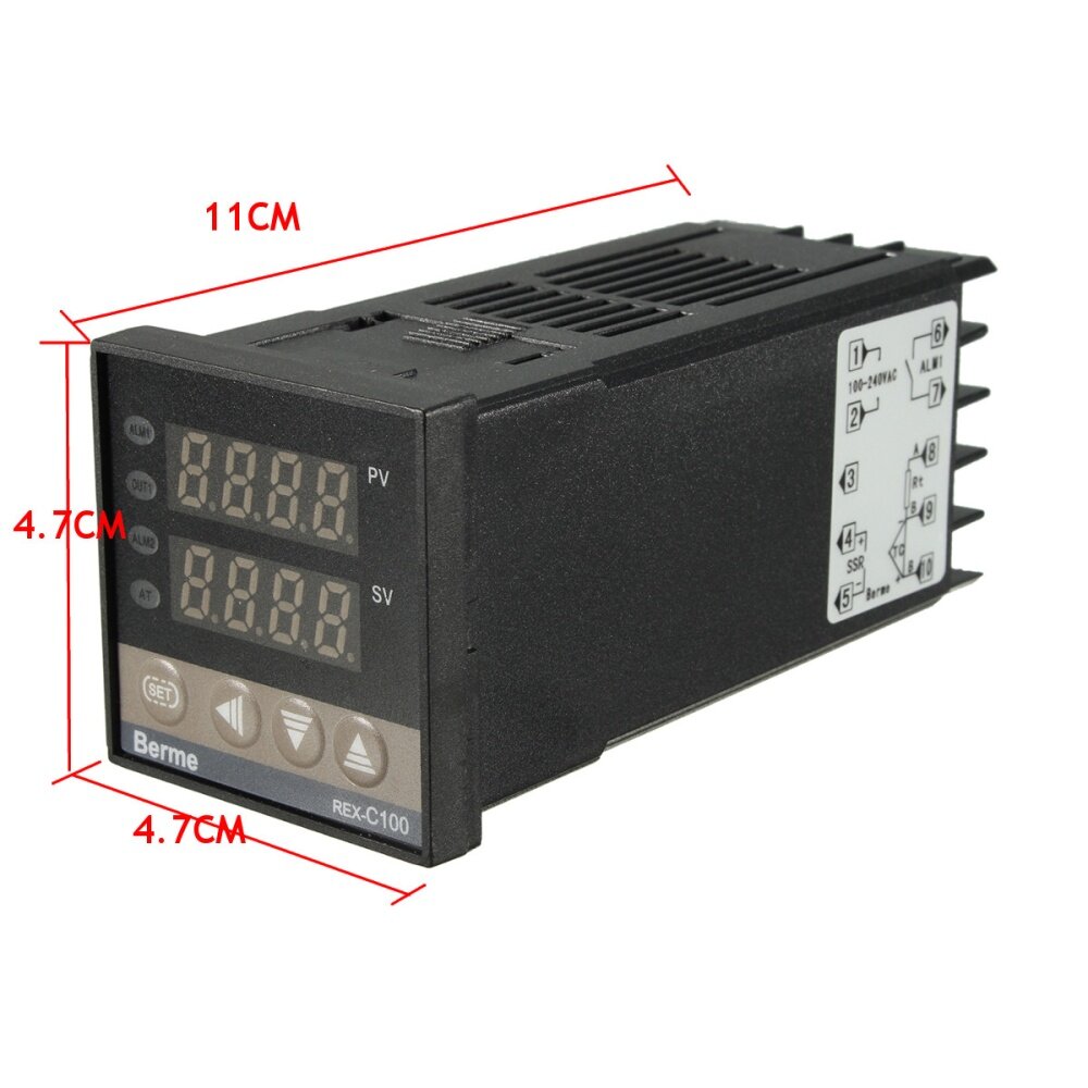 Upgrade REX-C100 Digital PID Temperature Controller Thermostat SSR output Max.40A SSR Relay K ...