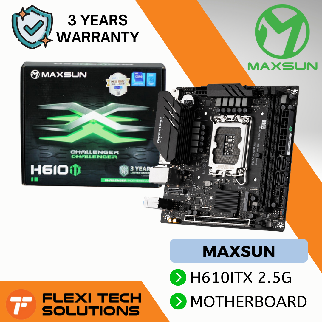 Flexi Tech MAXSUN Challenger H610 ITX D4 2.5G LGA1700 MATX Motherboard ...