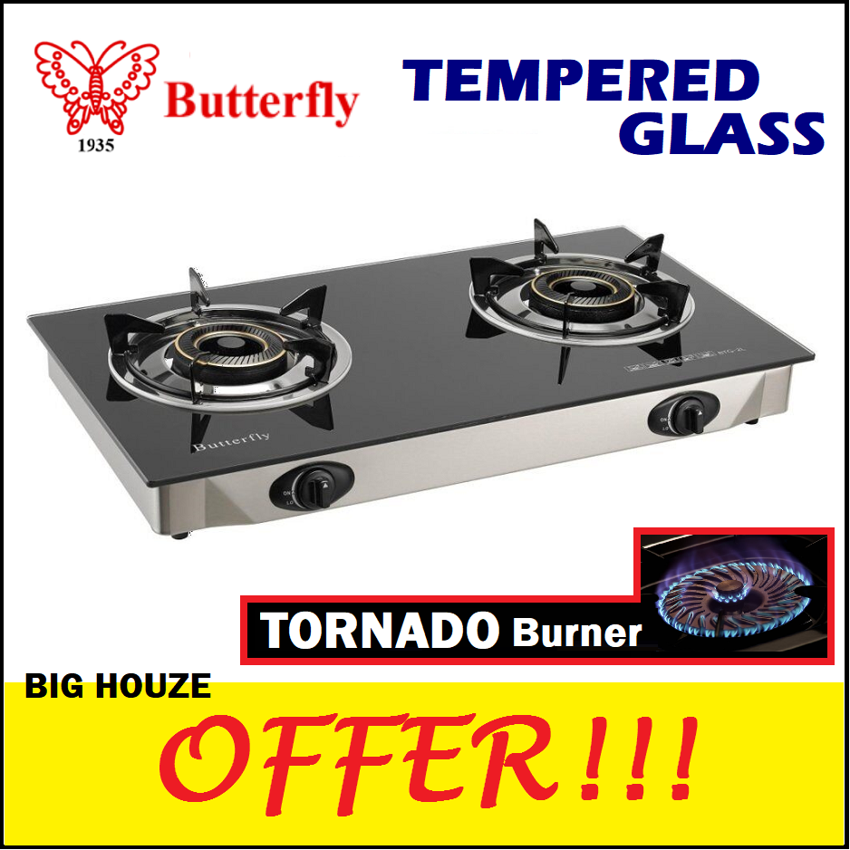 [FAST SHIPPING + ORIGINAL] Butterfly BTG-2L Glass Cooker 2 Burner Gas ...