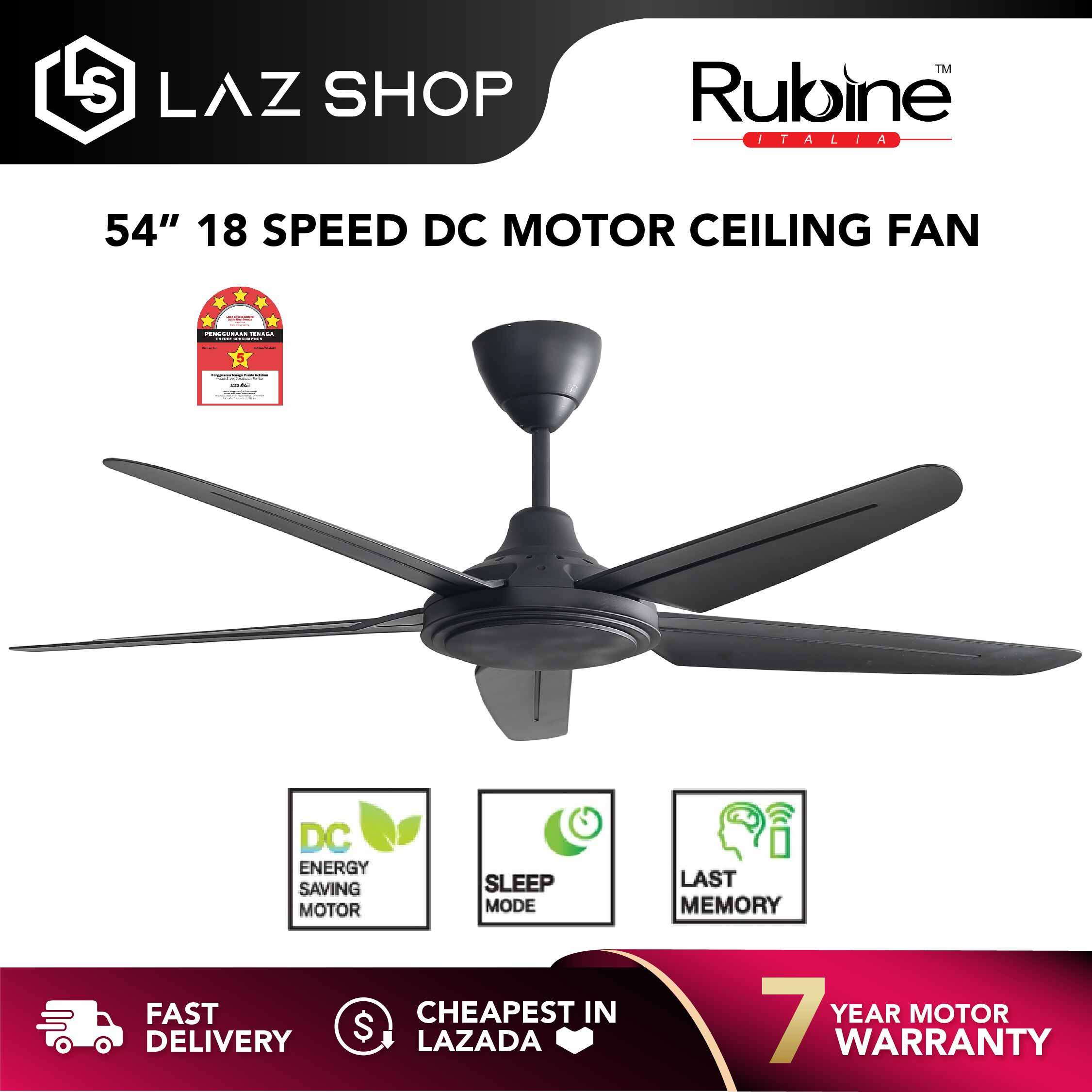 Rubine Nausca Series 54 Inch 18 Speed DC Motor Ceiling Fan RCF-NAUSCA54 ...