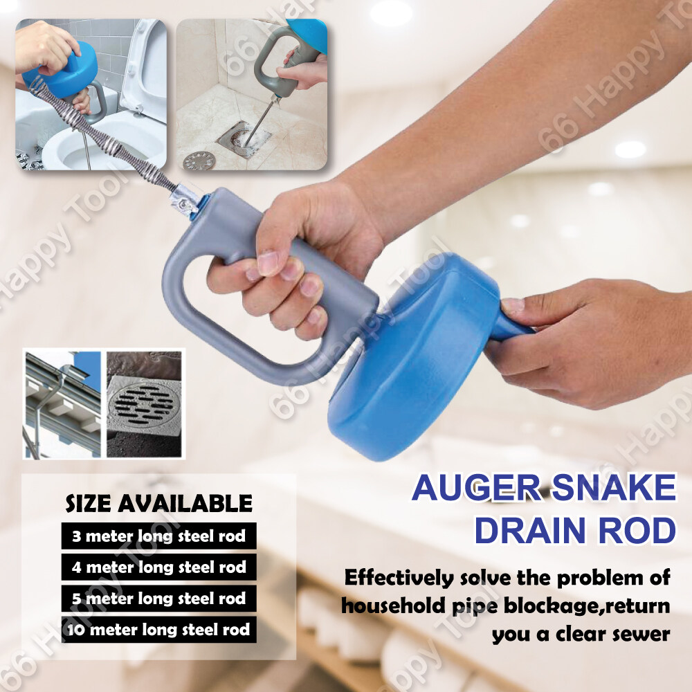 Flexible Drain Rod Unblocker Auger Snake 3M/4M/5M/10M Clog Remover ...