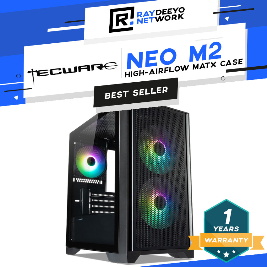 Tecware NEO M2 TG ARGB MATX Case [Optimized for High Airflow/140mm Fan ...
