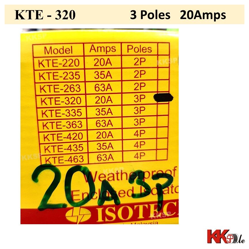 ISOTECH 3 Pole Weatherproof Enclosed Isolator - 20A 35A 63A | Lazada