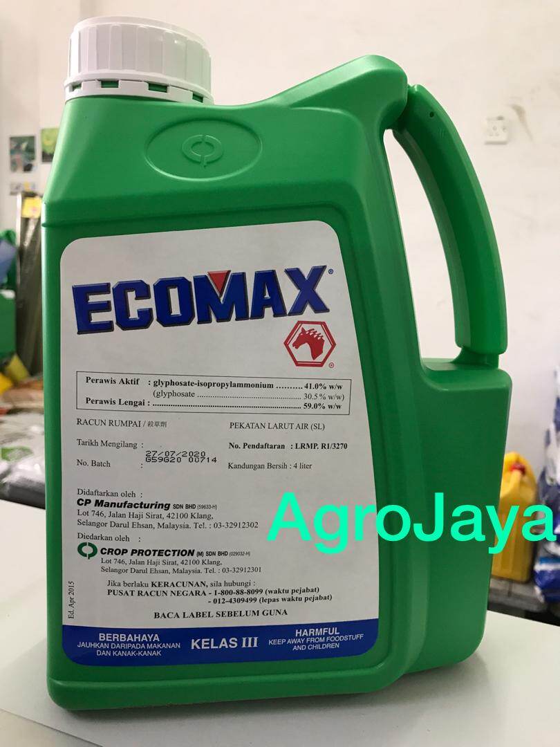 Ecomax Glyphosate 41% Herbicide Racun Rumput 4L | Lazada