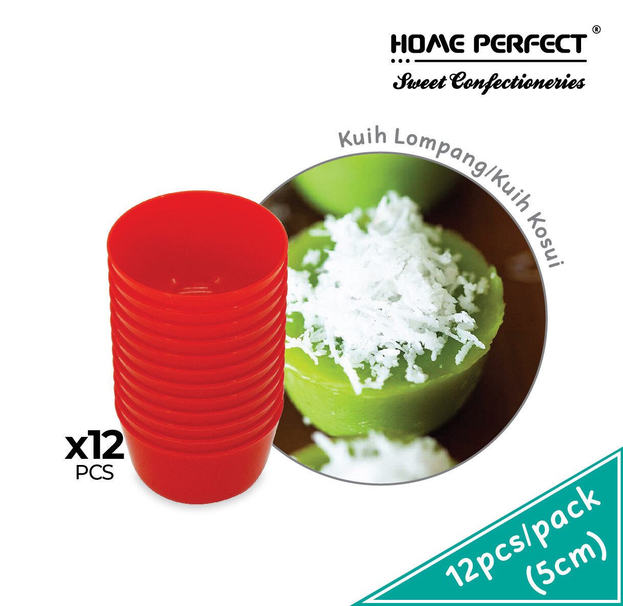 HOME PERFECT 12Pcs/Pack 4.5/5cm 发糕 Kuih Lompang,Kuih Apam,Kuih Kosui ...