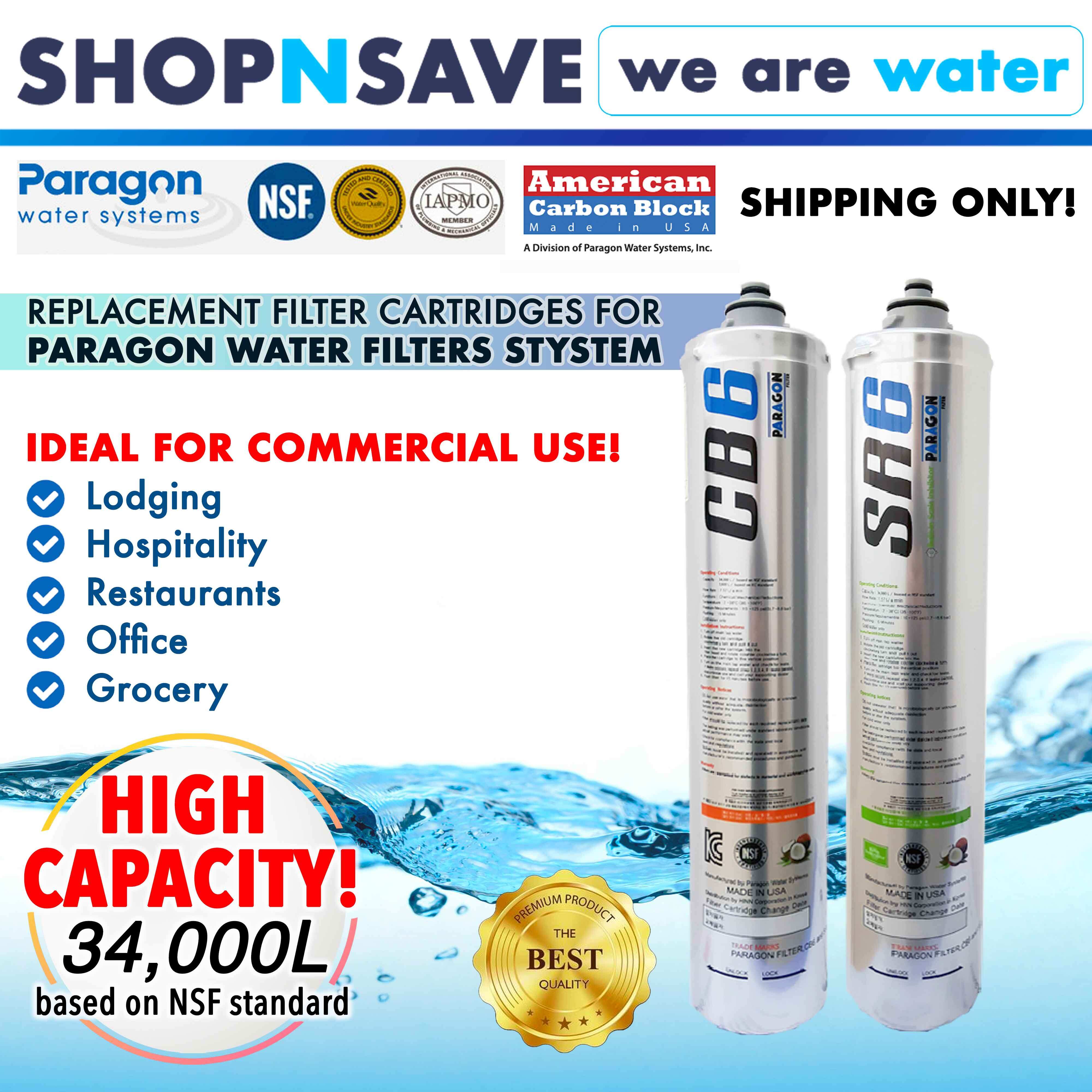SHOPNSAVE Paragon Filter 1 & 2 CB6 + SR6 cartridge replacement water ...