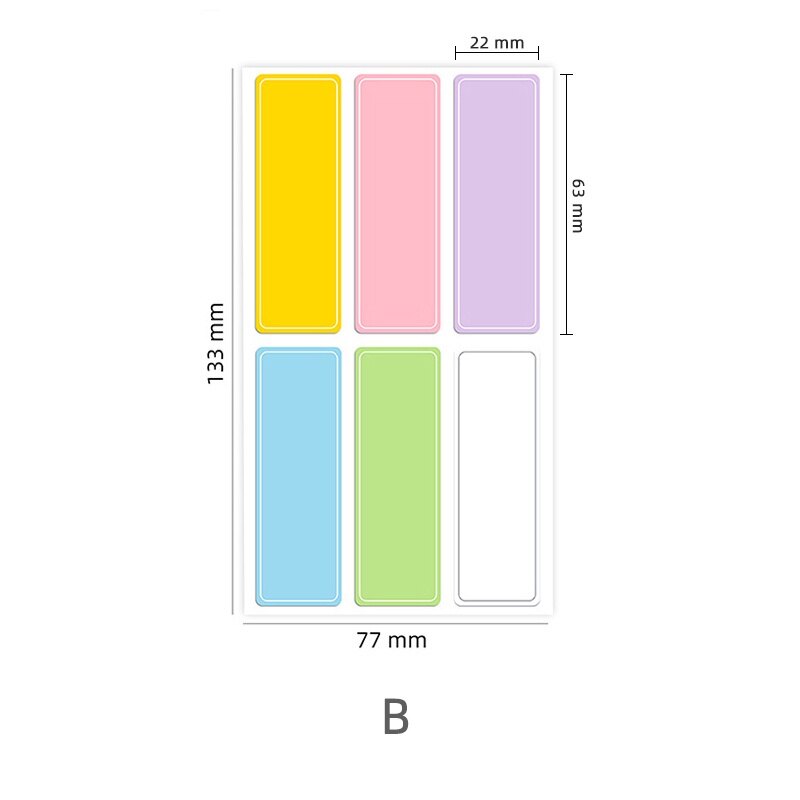 10 Sheets Solid Color Waterproof Label Stickers Tearable Classification ...