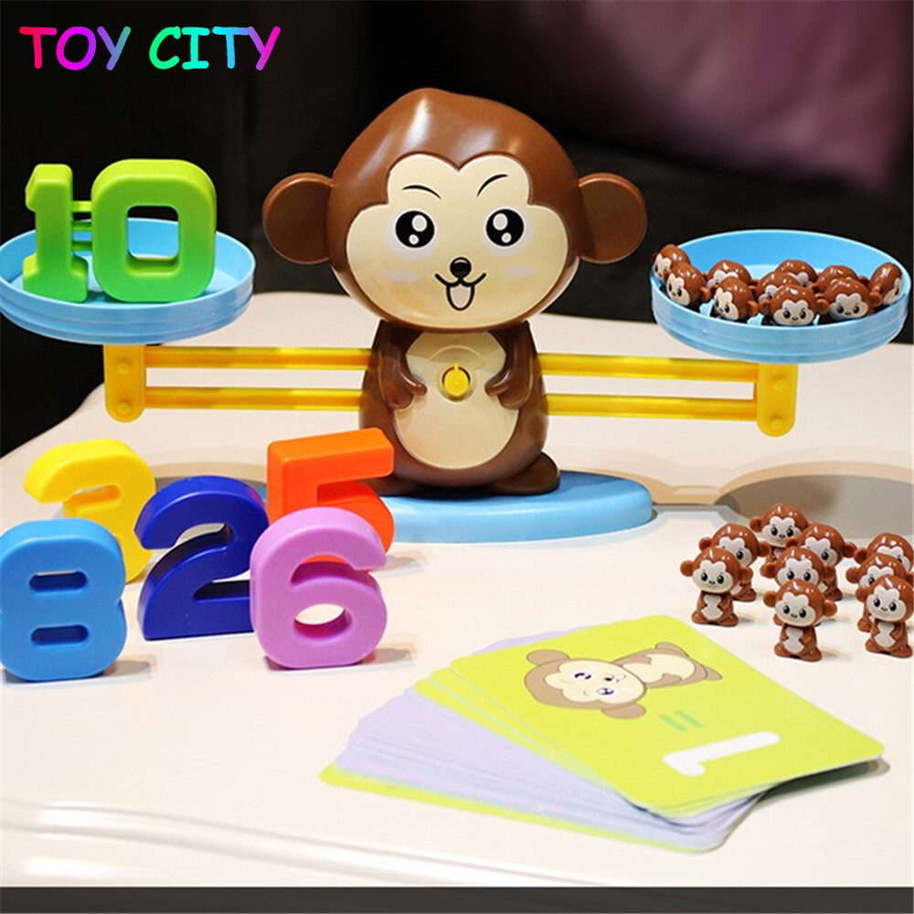 2022 New Monkey Balance Scale Montessori Math Educational Toy Monkey ...