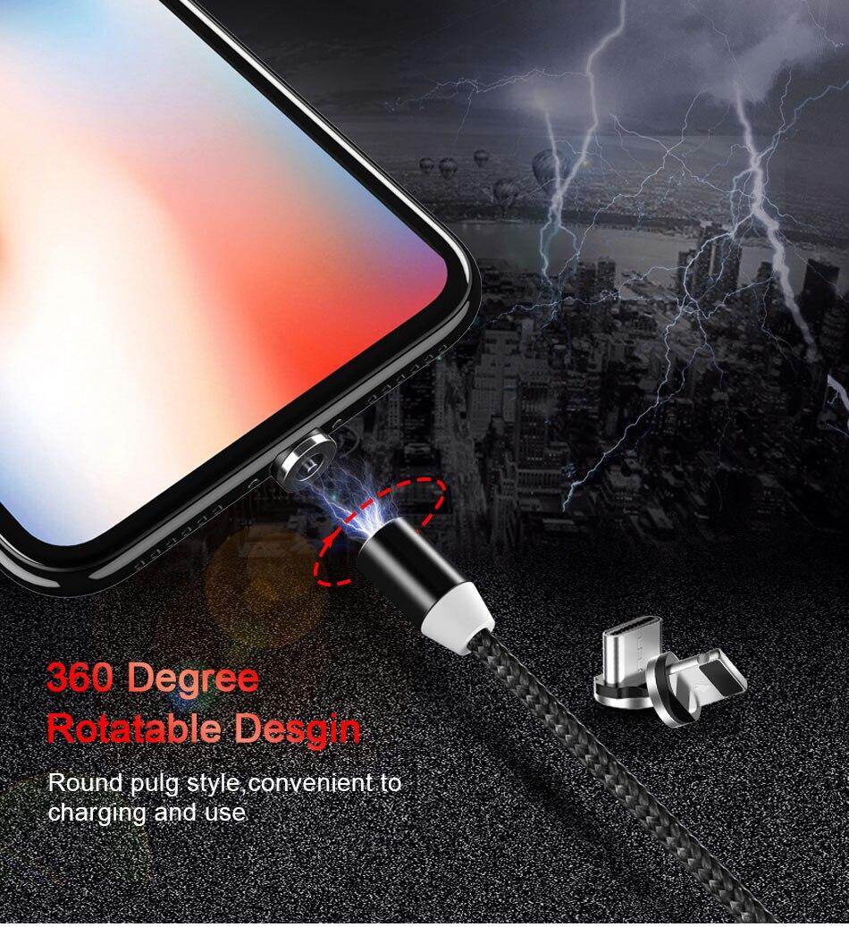 !A ccezz 3 in 1 สำหรับ Xiaomi R edmi note7 โทรศัพท์สายแสงชาร์จสายแม่เหล็กประเภท-C Micro USB ...