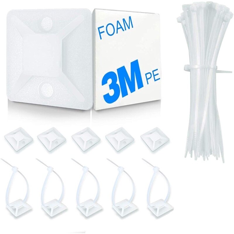 Cable Tie Mount Base 3M Foam Self Adhesive Wire Tie Mount - 20mm/25mm ...