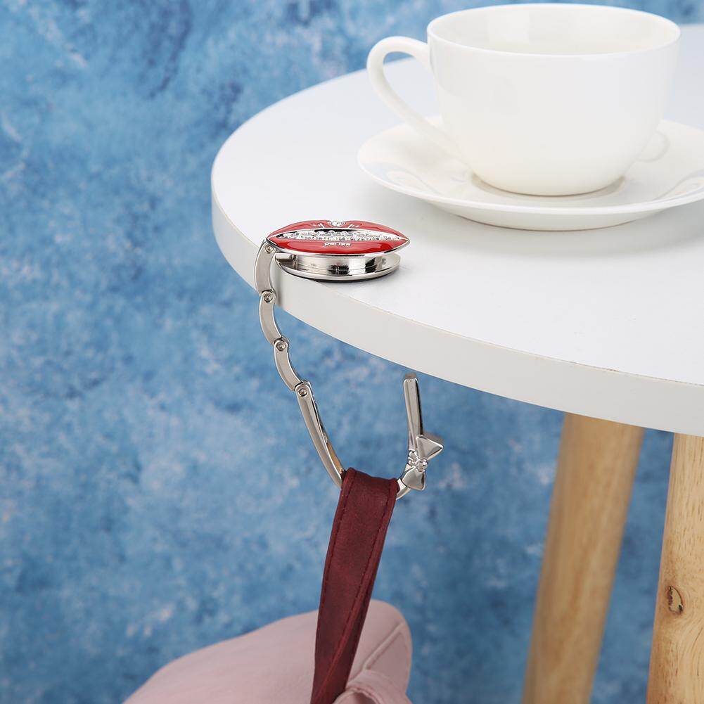 Zinc Alloy Rhinestone Folding Table Edge Handbag Bag Hook Hanger Holder ...