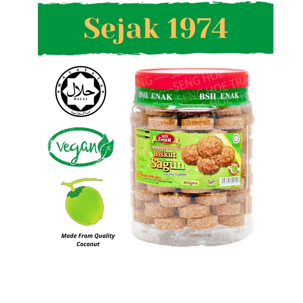 🔥BSH ENAK🔥 Biskut Sagun Kelapa / Coconut Cookies 700gm (HALAL) (VEGAN) Kuih Raya | Lazada