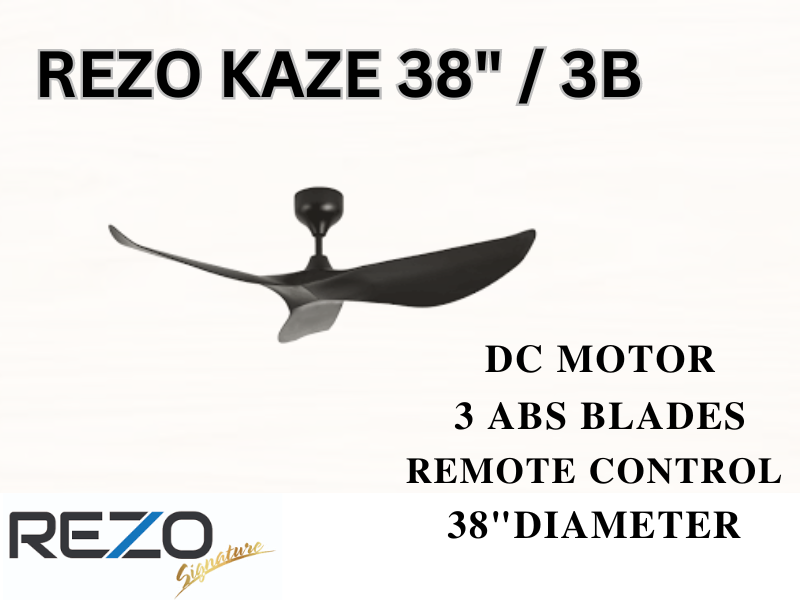 REZO KAZE 38" / 52" 3 BLADE DC MOTOR CEILING FAN | Lazada