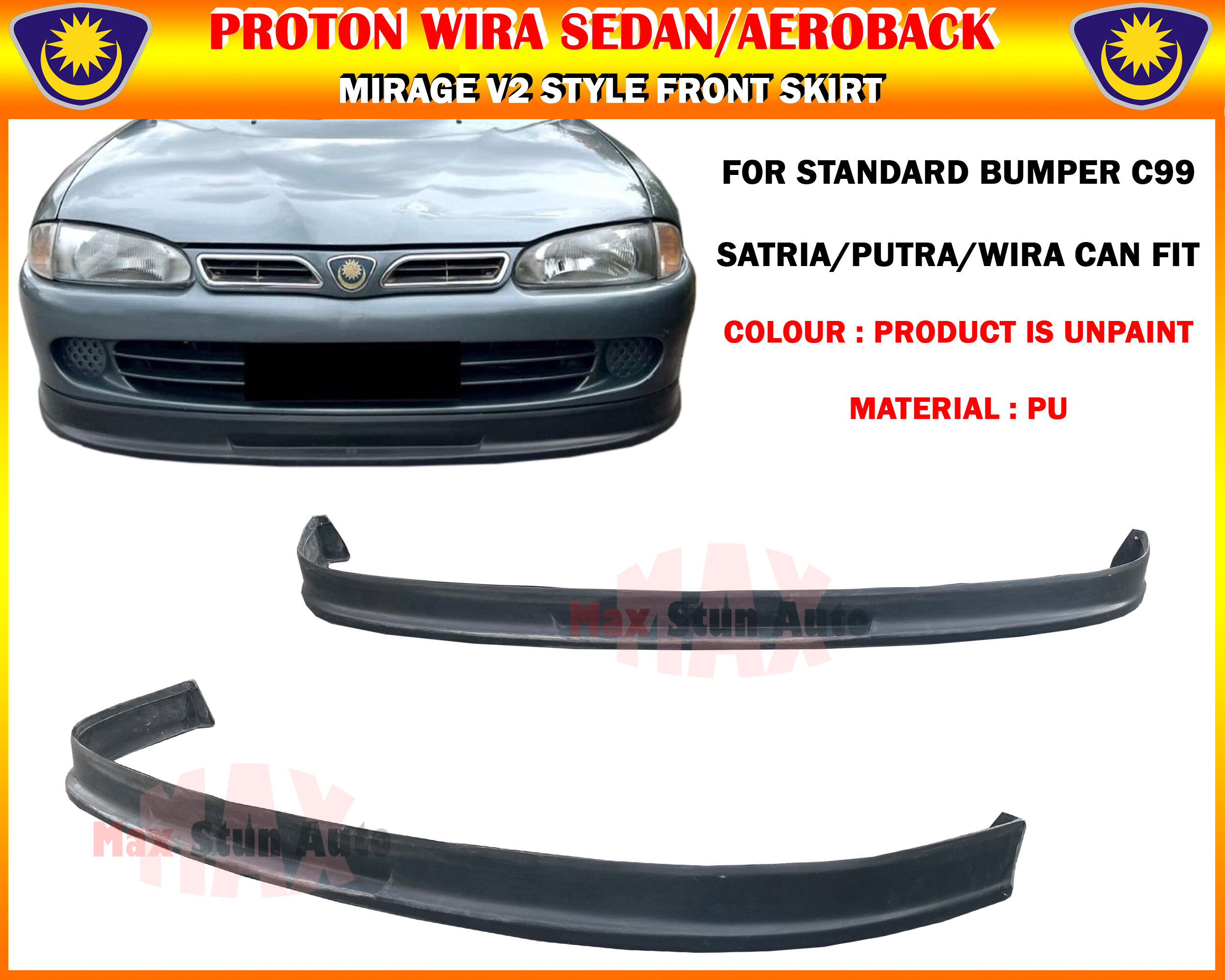 PROTON WIRA SEDAN SALOON AEROBACK SATRIA PUTRA FRONT SKIRT FOR SE ...