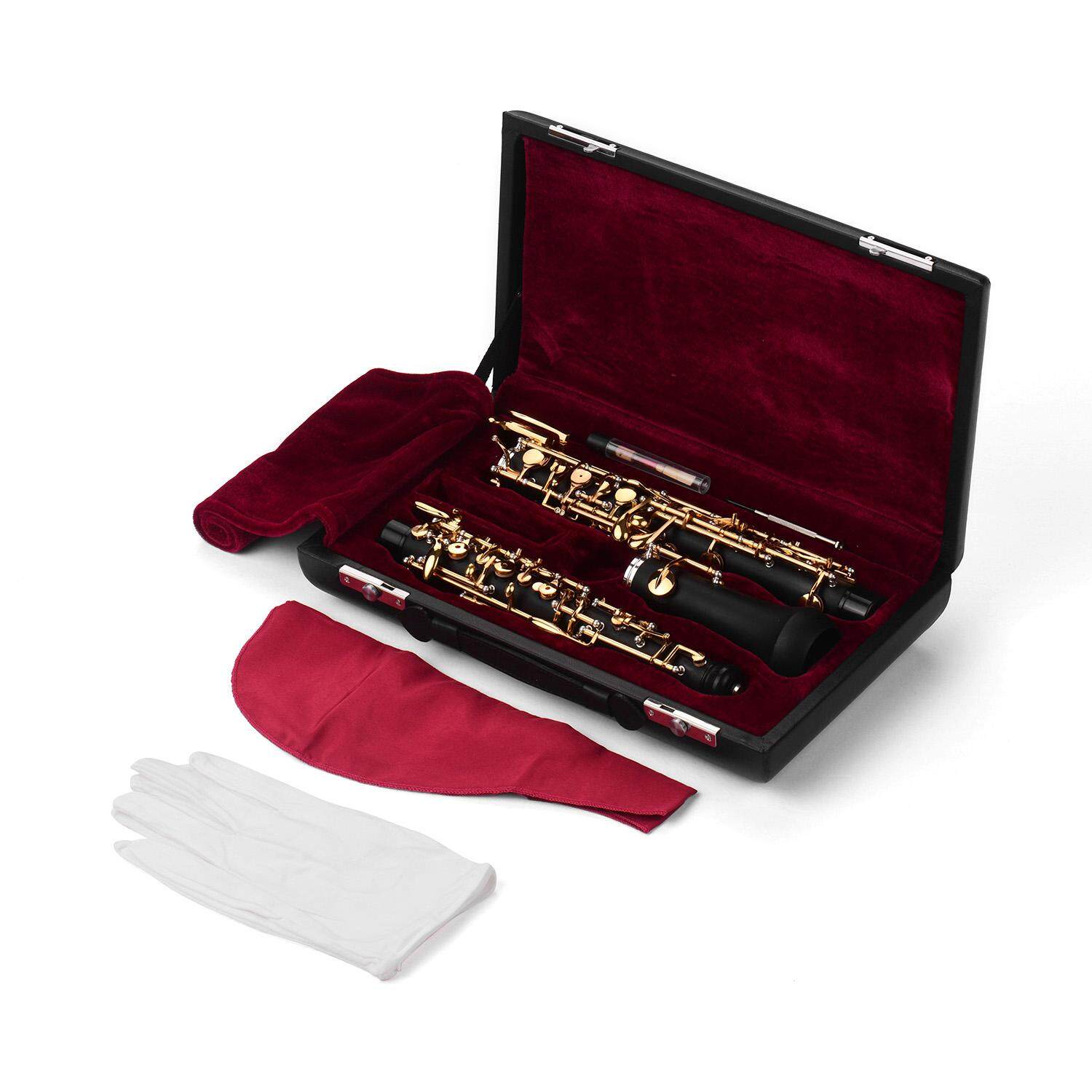 Muslady Professional Oboe C Key Semi-automatic Style Pure Gold Plated Keys Woodwind Instrument ...