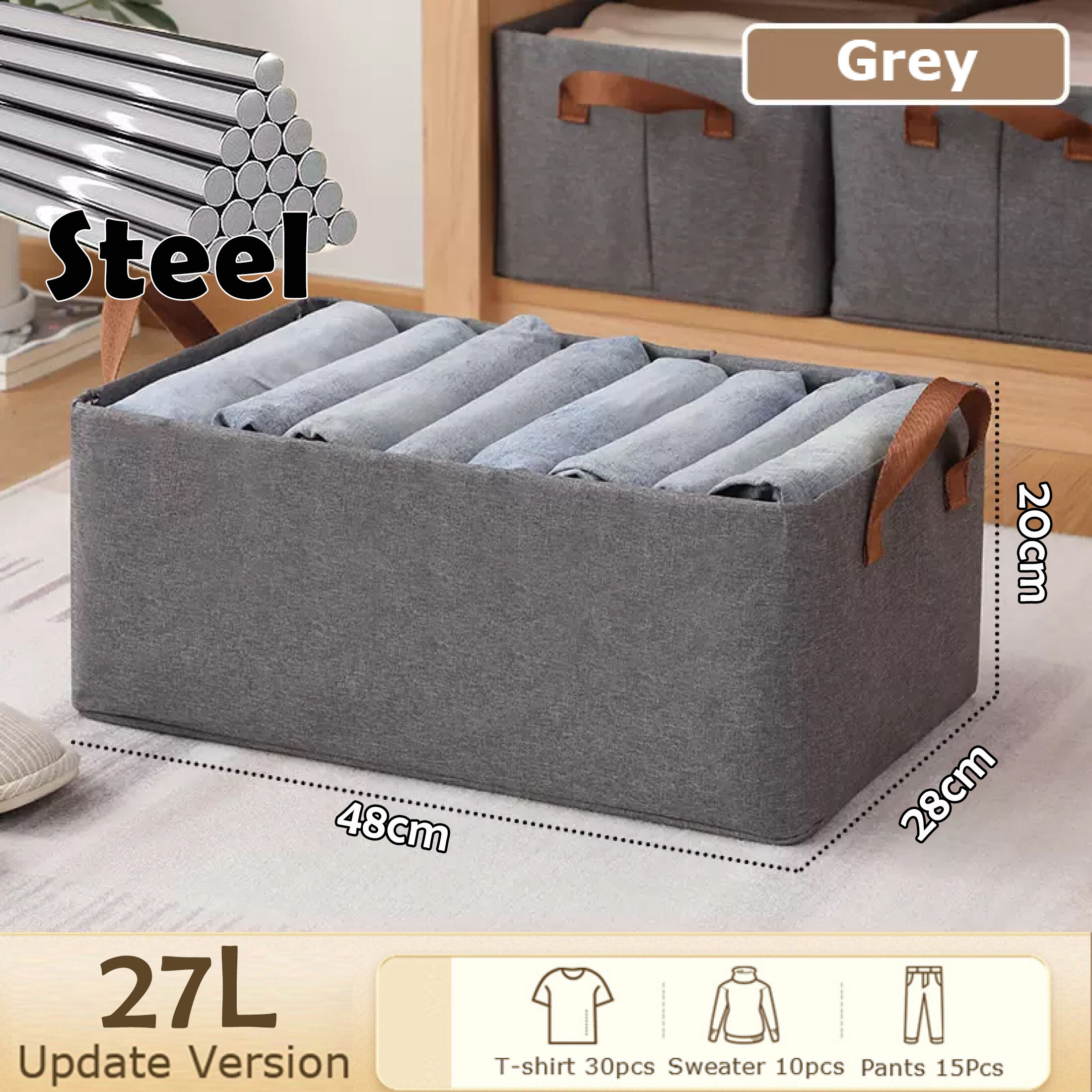 Clothes organizer storage wardrobe organizer Cationic+PU Steel Frame ...