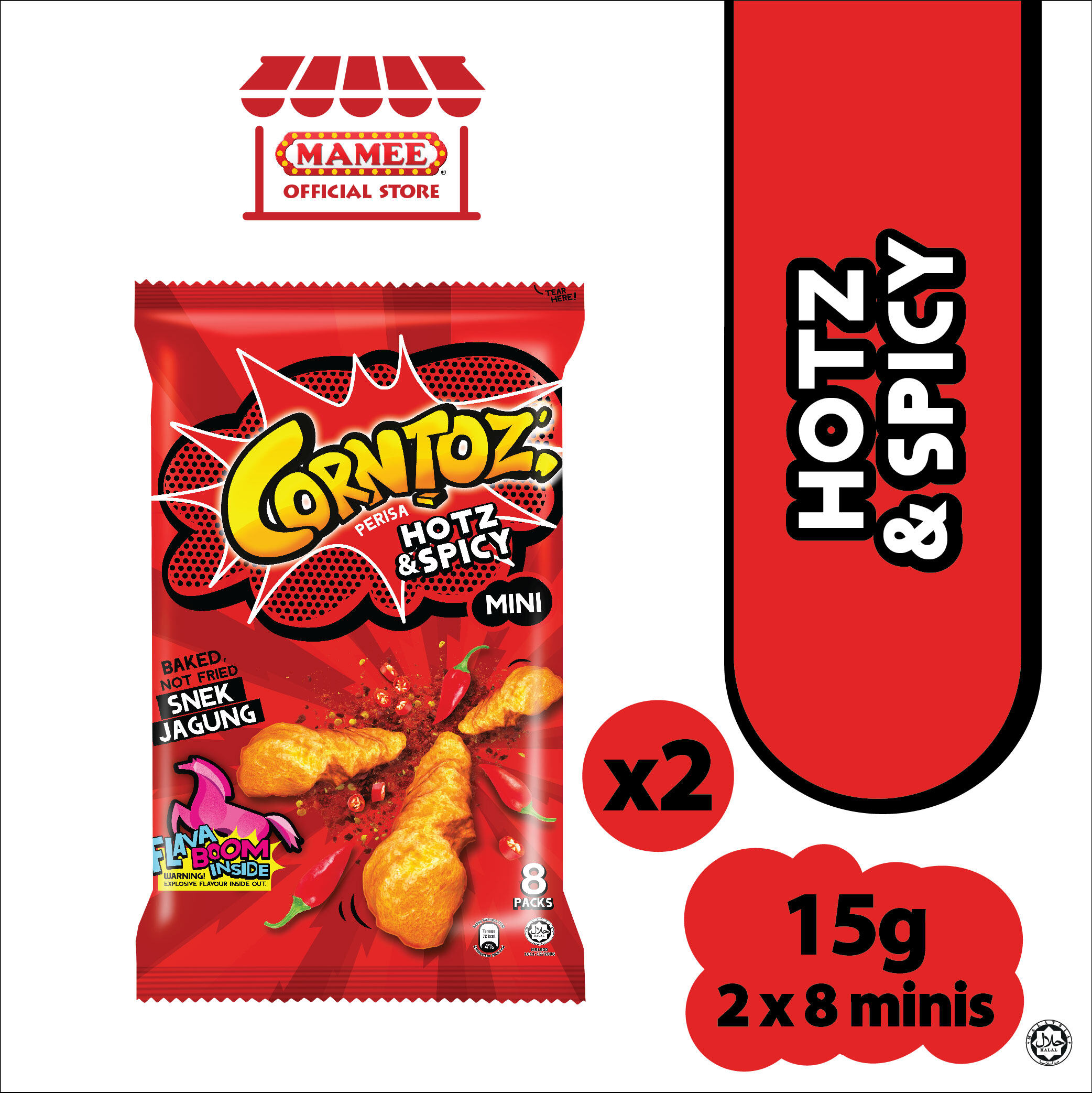 Corntoz Family Pack Hot & Spicy 8 x 15g (2 Packs) | Lazada