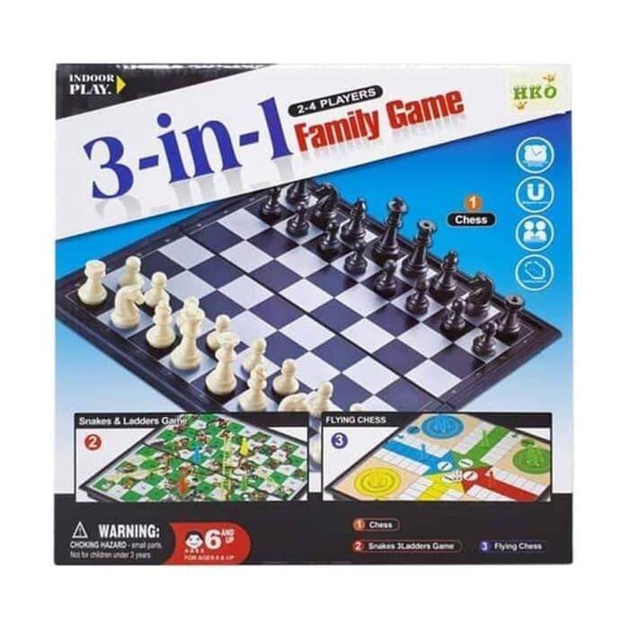 Family Gathering 3 In 1 Family Fun Game Set [Chess Game, Snakes ...
