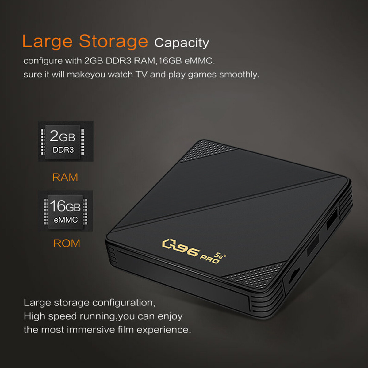 ชุดกล่องรับสัญญาณ Q96 PRO HDกล่องสี่คอร์อัจฉริยะแอนดรอยด์10.0 WIFI 4K ...