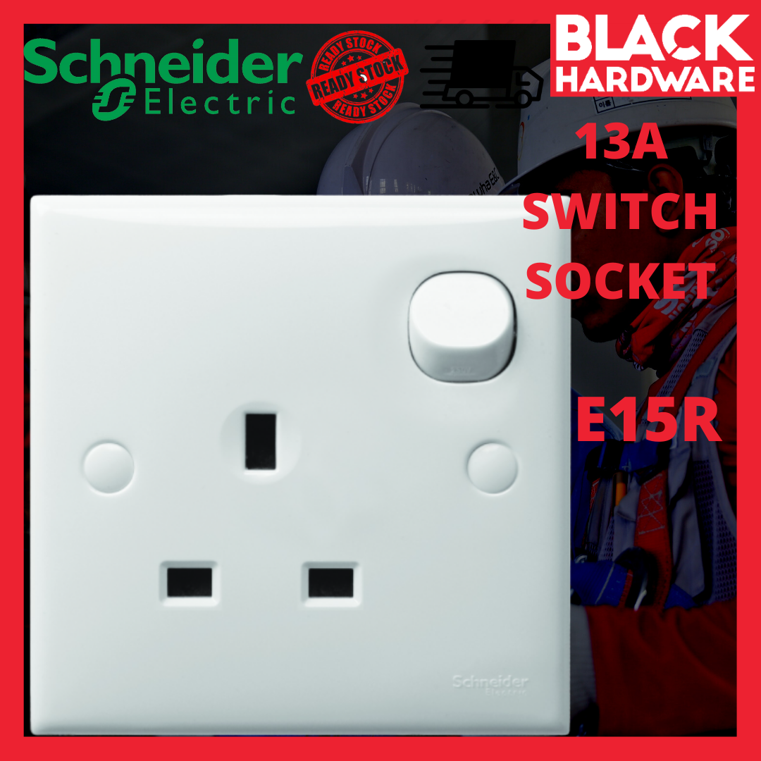BLACK HARDWARE Schneider Electric Extension Switch Plug Socket E15R ...