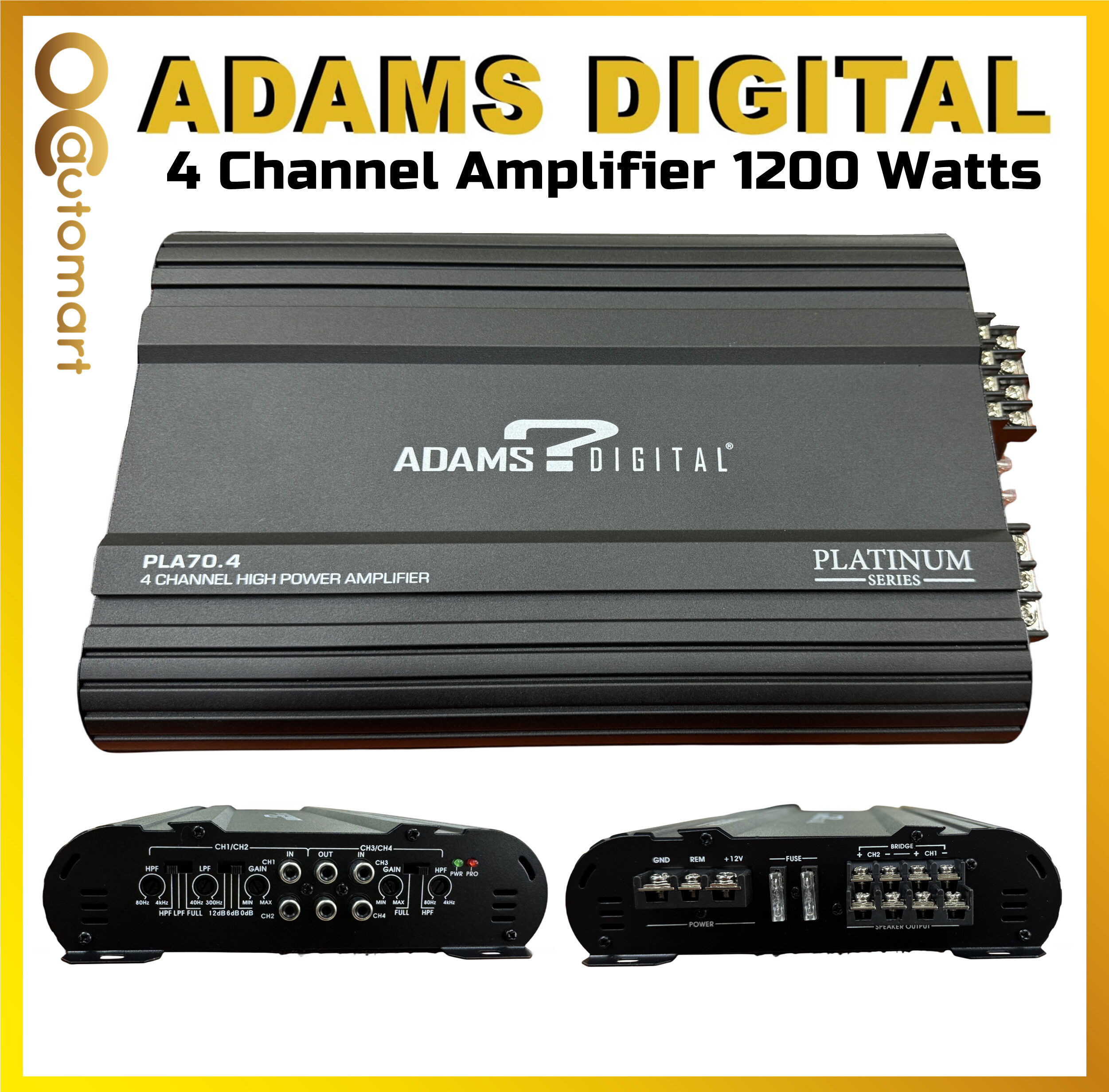 Adams Digital 4 Channel High Power Amplifier Platinum Series 800 Watts ...