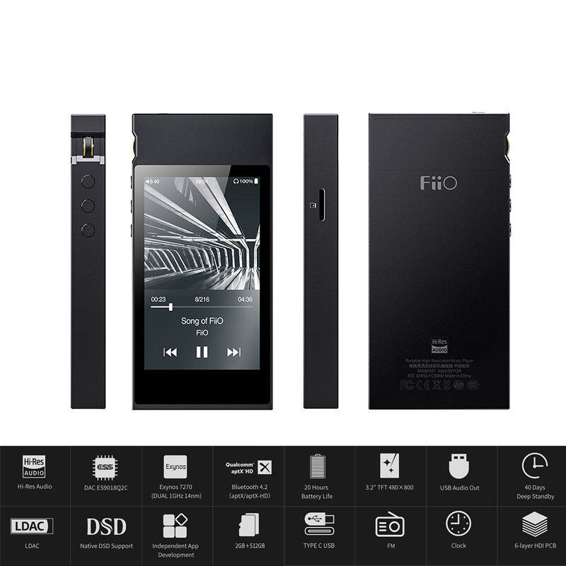 FiiO M7 High-Res Audio Lossless Music Player MP3 Bluetooth4.2 AptX-HD ...