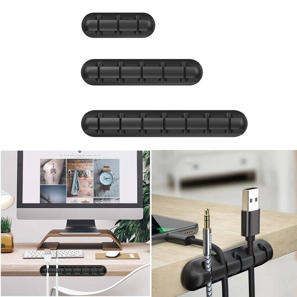 ALEXIS BAGS Office Silicone Management Black Data line Clips Cord ...