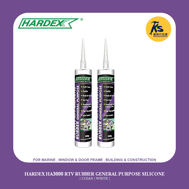 HARDEX HA3000 RTV RUBBER GENERAL PURPOSE SILICONE ( CLEAN | WHITE ...