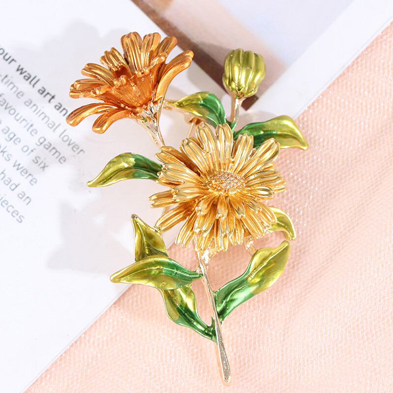 NIRA 1Pc Daisy Flower Enamel Pin Women's Brooches Bouquet Clothes ...