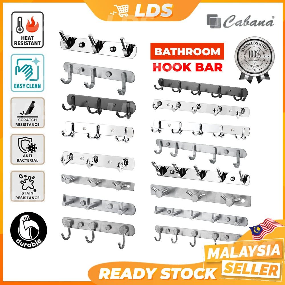 LDS CABANA Bathroom Toilet Stainless Steel Wall Mounted Hook Toilet ...