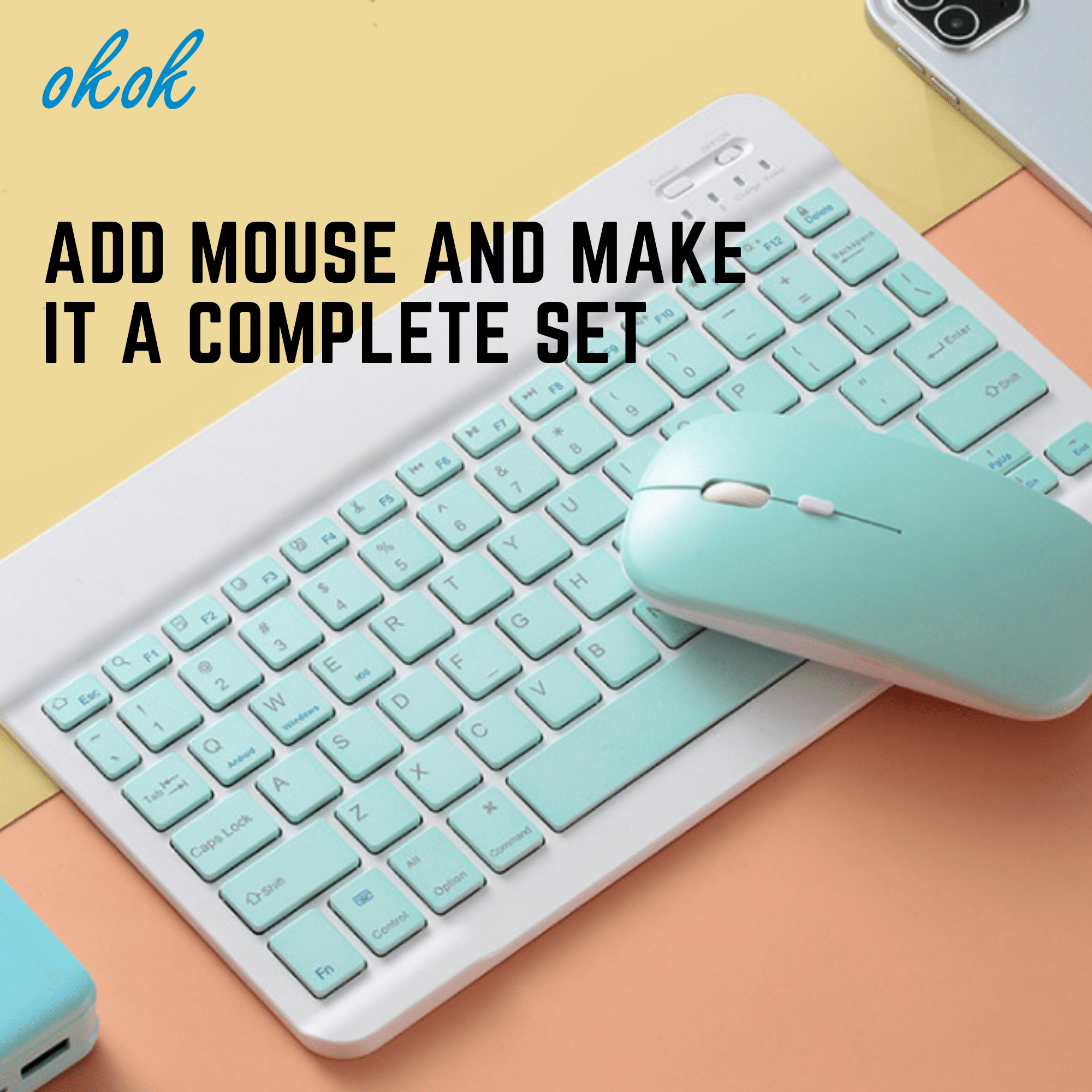 OKOK Keyboard for Cellphone with Mouse Bluetooth Phone Keyboard ...