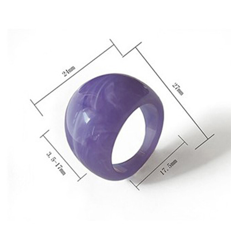 Jhu New Korea Colorful Transparent Resin Acetate Rings for Women Party ...