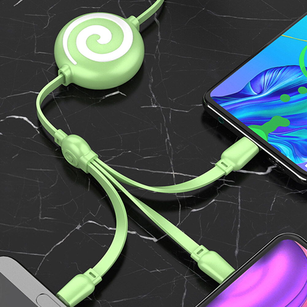 Lemonbest 1M 3 in 1 Portable Adjustable USB Multifunctional Charging ...