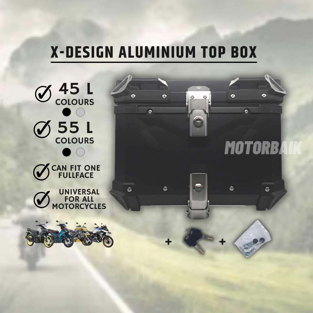 💥PREMIUM -X💥 ALUMINIUM TOP BOX MOTOR DESIGN 2021 KOTAK/STORAGE BOX ...